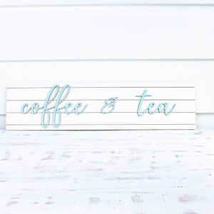 Coffee and Tea Wall Sign, Coffee and Tea Bar Sign, Tea Kitchen Decor ...