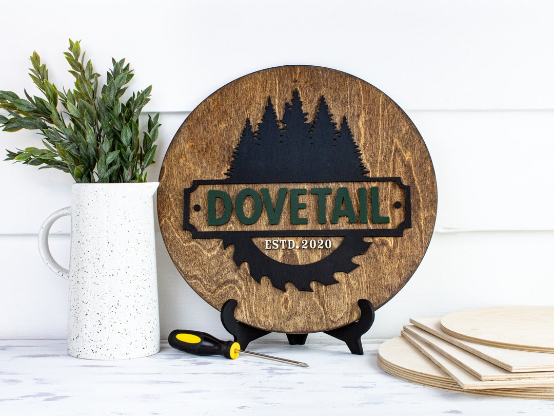 Round Laser-cut Logo Sign, Small Business Sign, Wood Business Sign ...