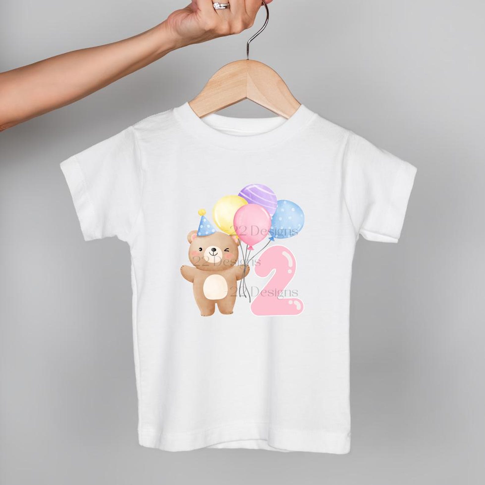 Bear Birthday Girl PNG | Girl Birthday | Digital File Bear | 2nd ...