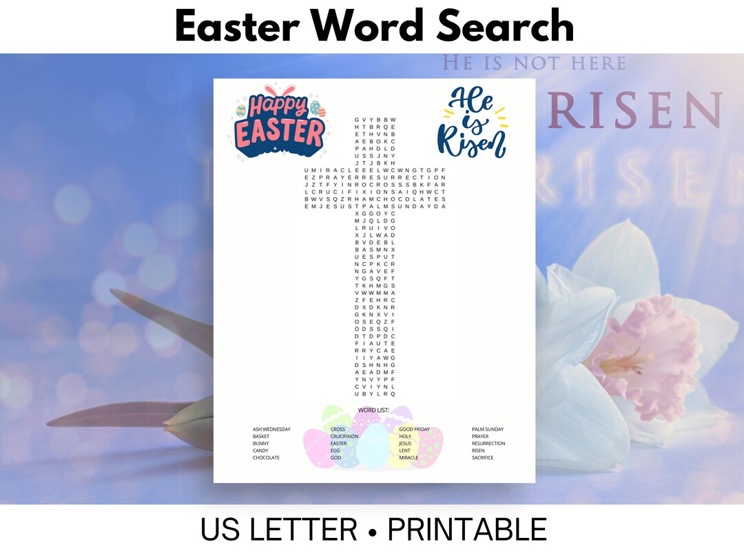 Easter Word Search Religious - Etsy