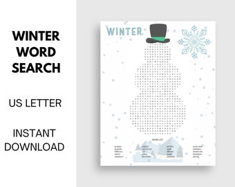 Winter Word Search - Etsy