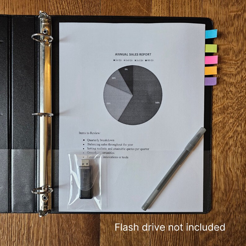 USB Flash Drive Pocket – Self-adhesive - Resealable Flap - Open Short ...