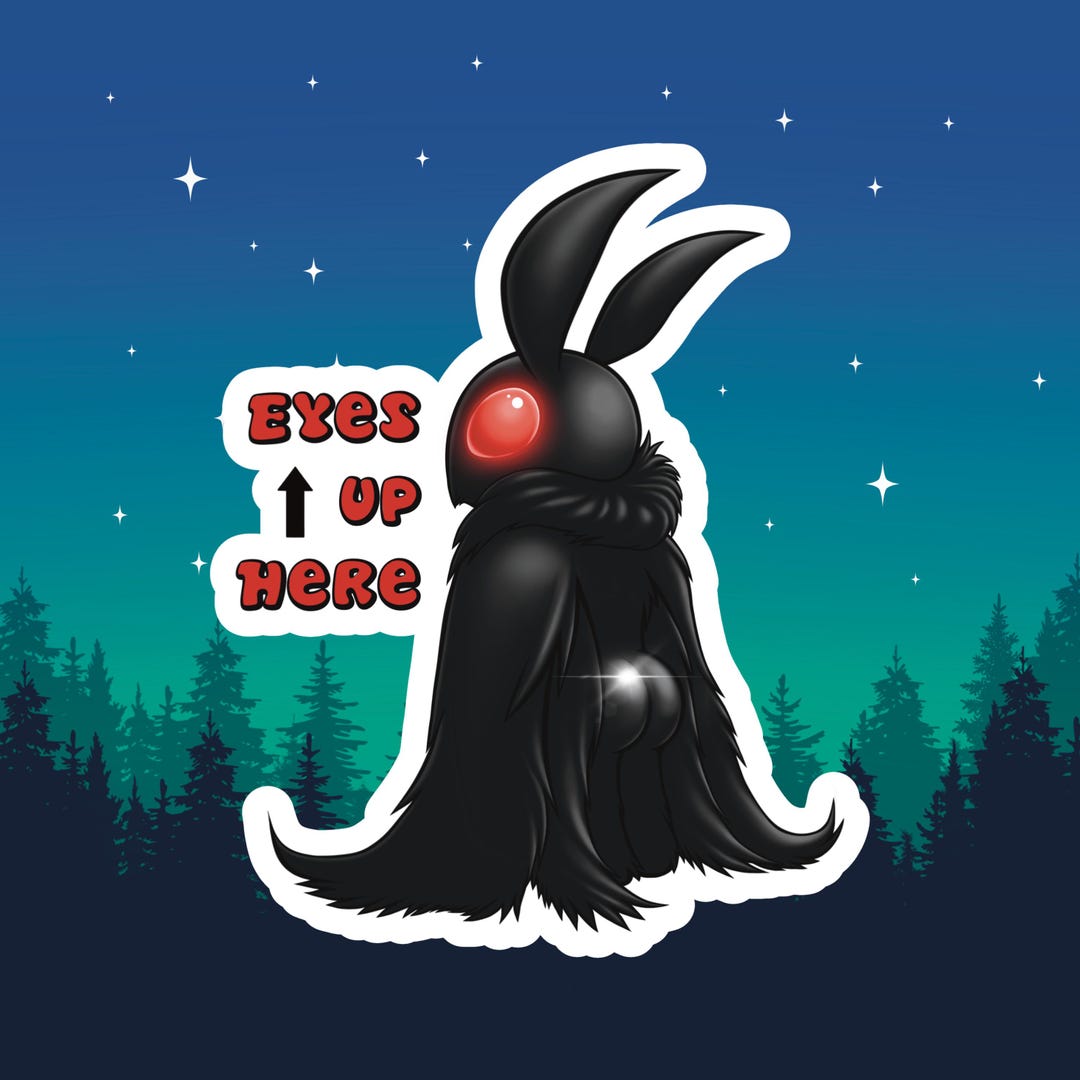 Mothman Halloween Stickers | Spooky Digital Character Design ...