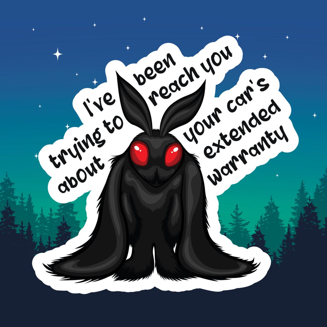 Mothman Funny Sticker / Unique Cryptid Creatures / Waterproof Laptop ...
