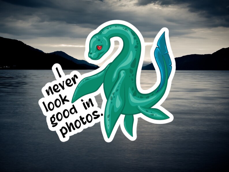 Nessie Cryptid Sticker Loch Ness Monster Waterproof Vinyl - Etsy