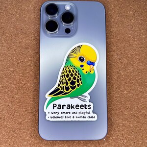 Funny Budgie Parakeet Stickers Cute Exotic Pets Vinyl Decal Gift for ...