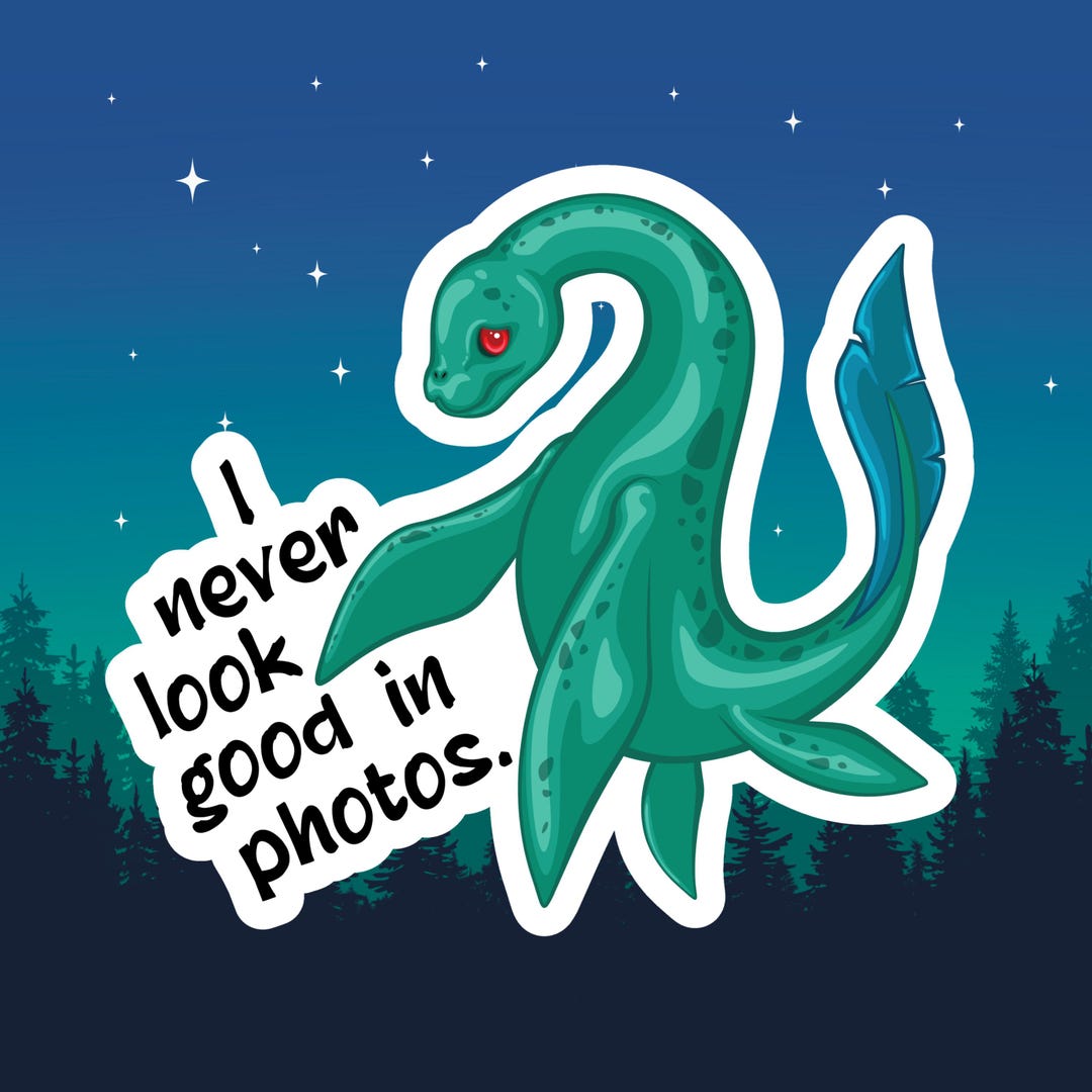 Nessie Cryptid Sticker, Loch Ness Monster Waterproof Vinyl Decal ...