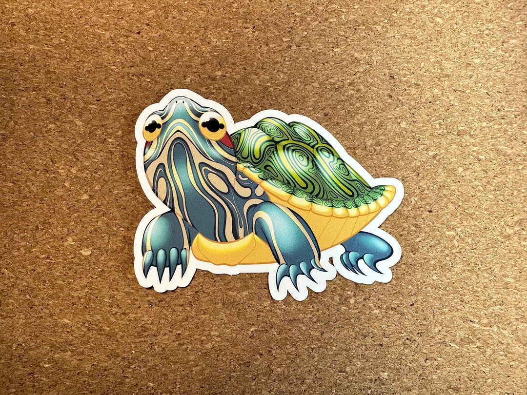 Funny Turtle Sticker Vinyl Decal, Turtle Lover Sticker, Unique Exotic ...