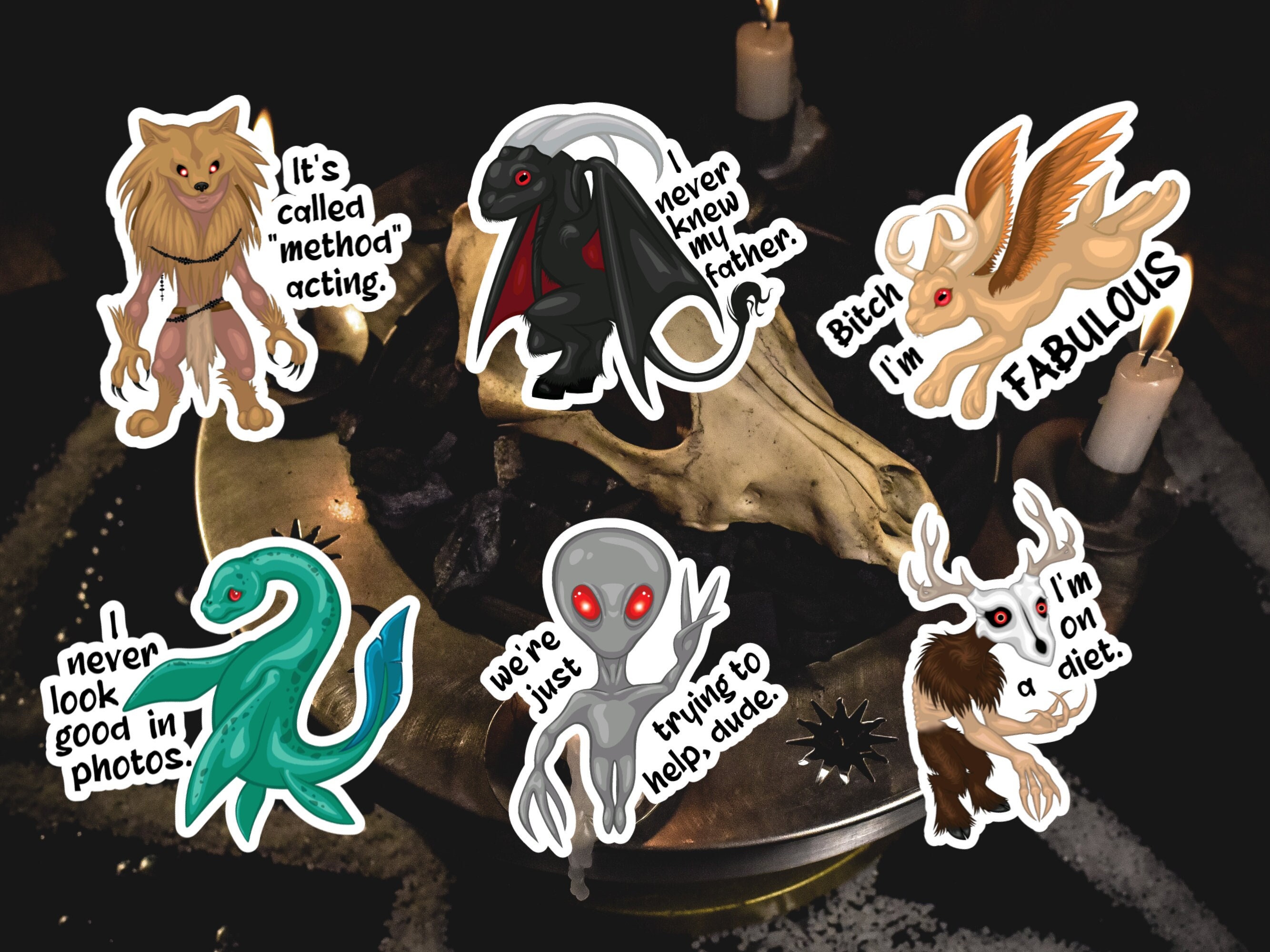 Misunderstood Cryptids VALUE PACK 2 / Funny Cryptid Stickers / - Etsy
