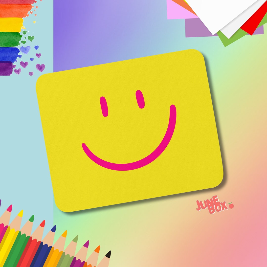 Smiley Emoji Mouse Pad, Fun Desk Accessory, Teachers Gift, Classroom ...