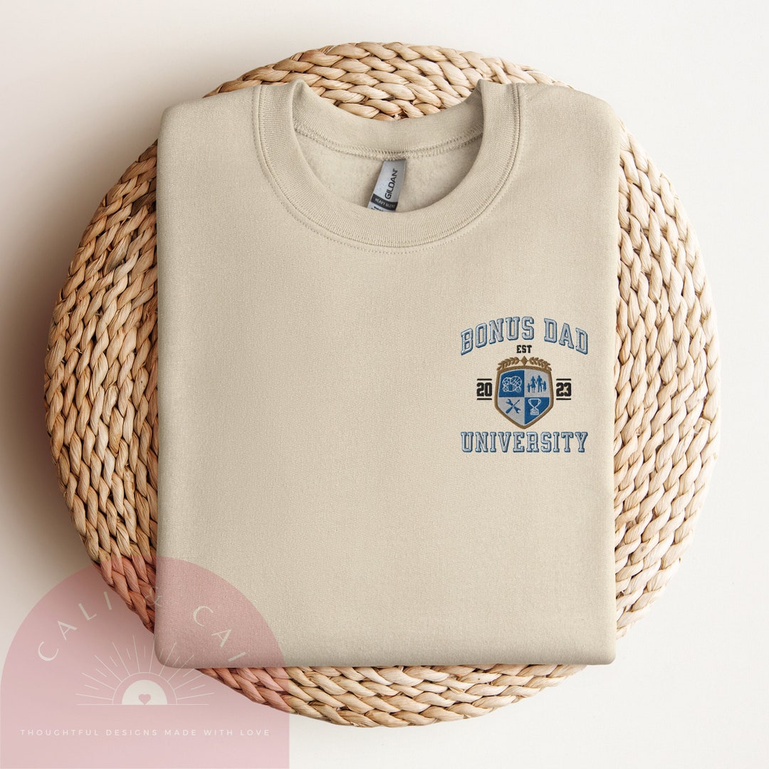 Custom Bonus Dad Embroidered Preppy Sweatshirt, Personalized Gift for ...