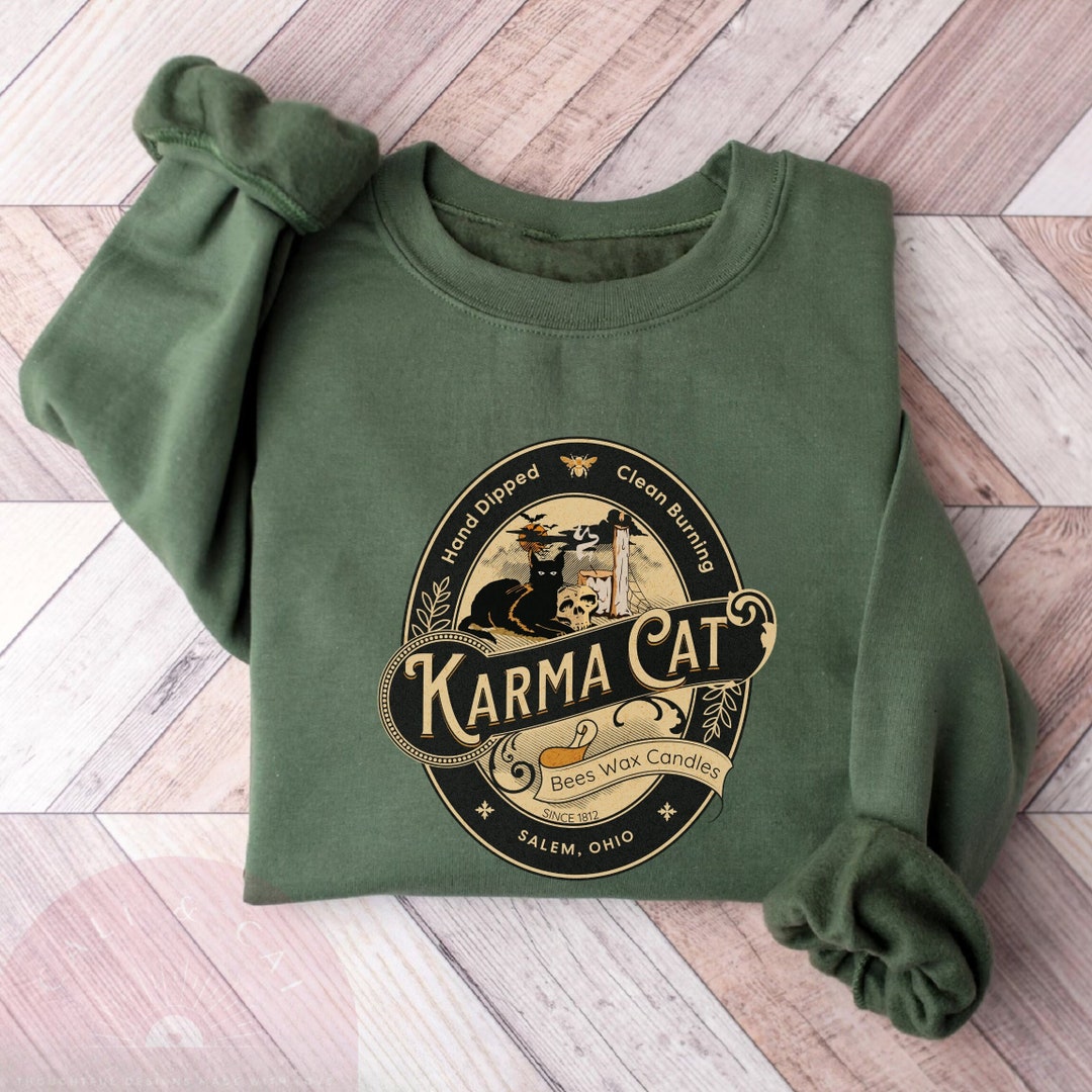 Vintage Karma Cat Sweatshirt, Gift for Bestie, Karma is a Cat, Gift for ...