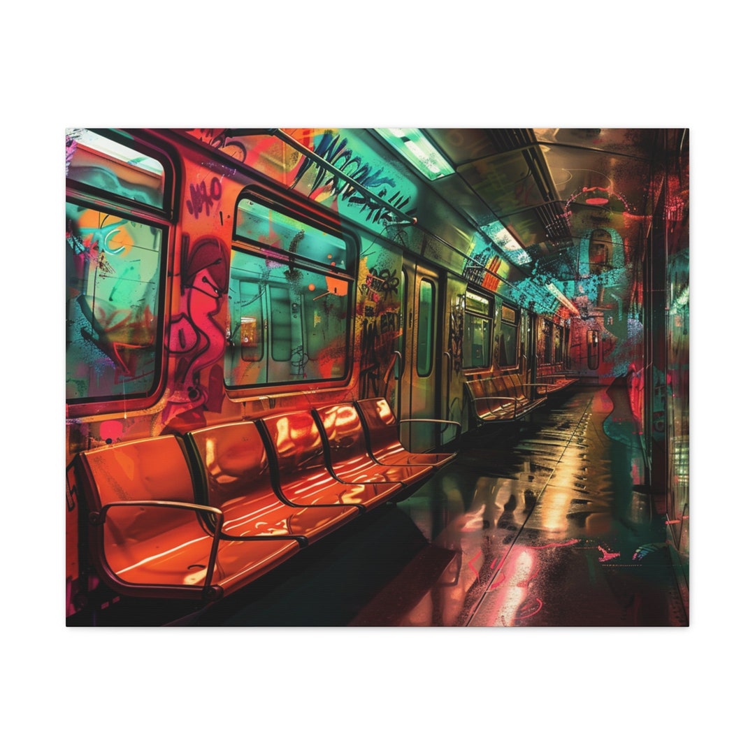 Urban Art Underground Graffiti Subway, Graffiti Digital Canvas, Subway ...