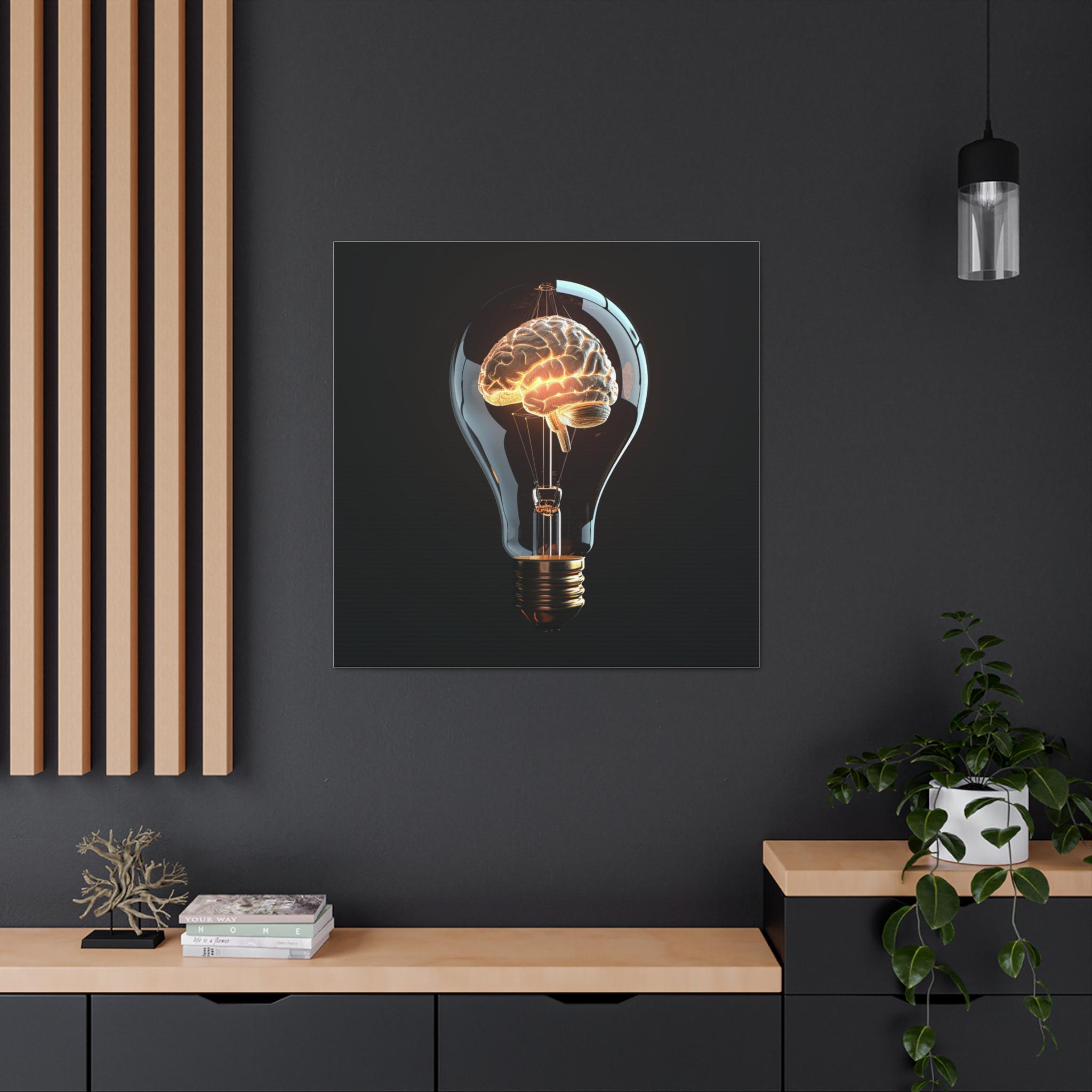 Brain Lighting up Inside Lightbulb, Creative Mind Illustration ...