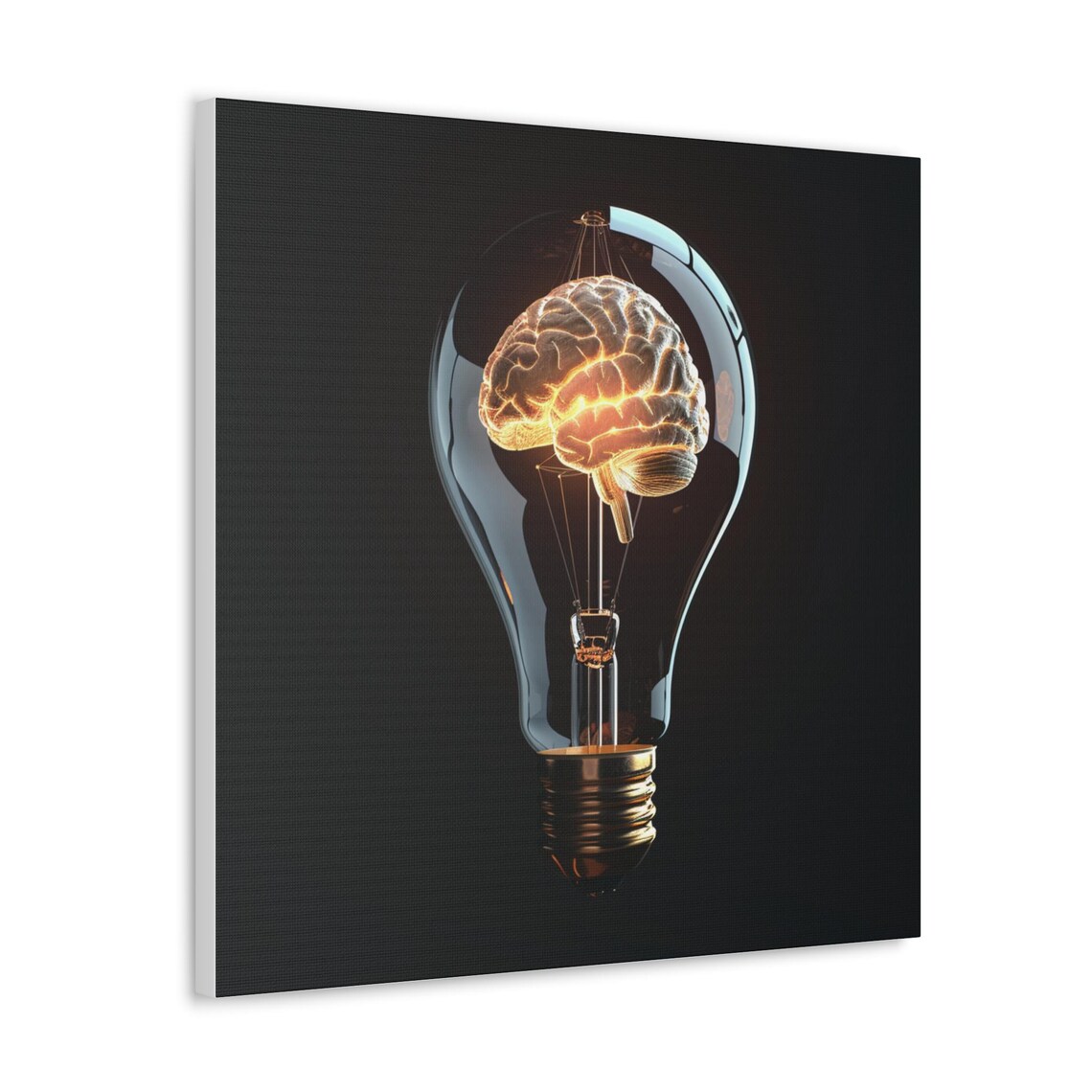Brain Lighting up Inside Lightbulb, Creative Mind Illustration ...