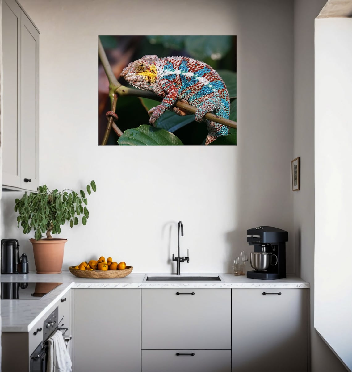 Colorful Chameleon Canvas Prints, Chameleon Wall Art, Chameleon Art ...