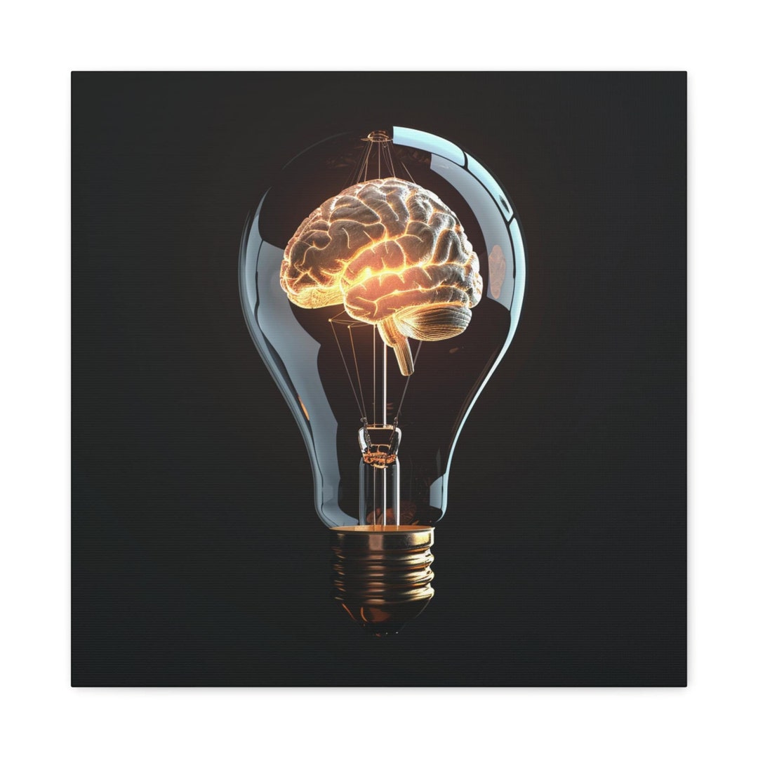 Brain Lighting up Inside Lightbulb, Creative Mind Illustration ...