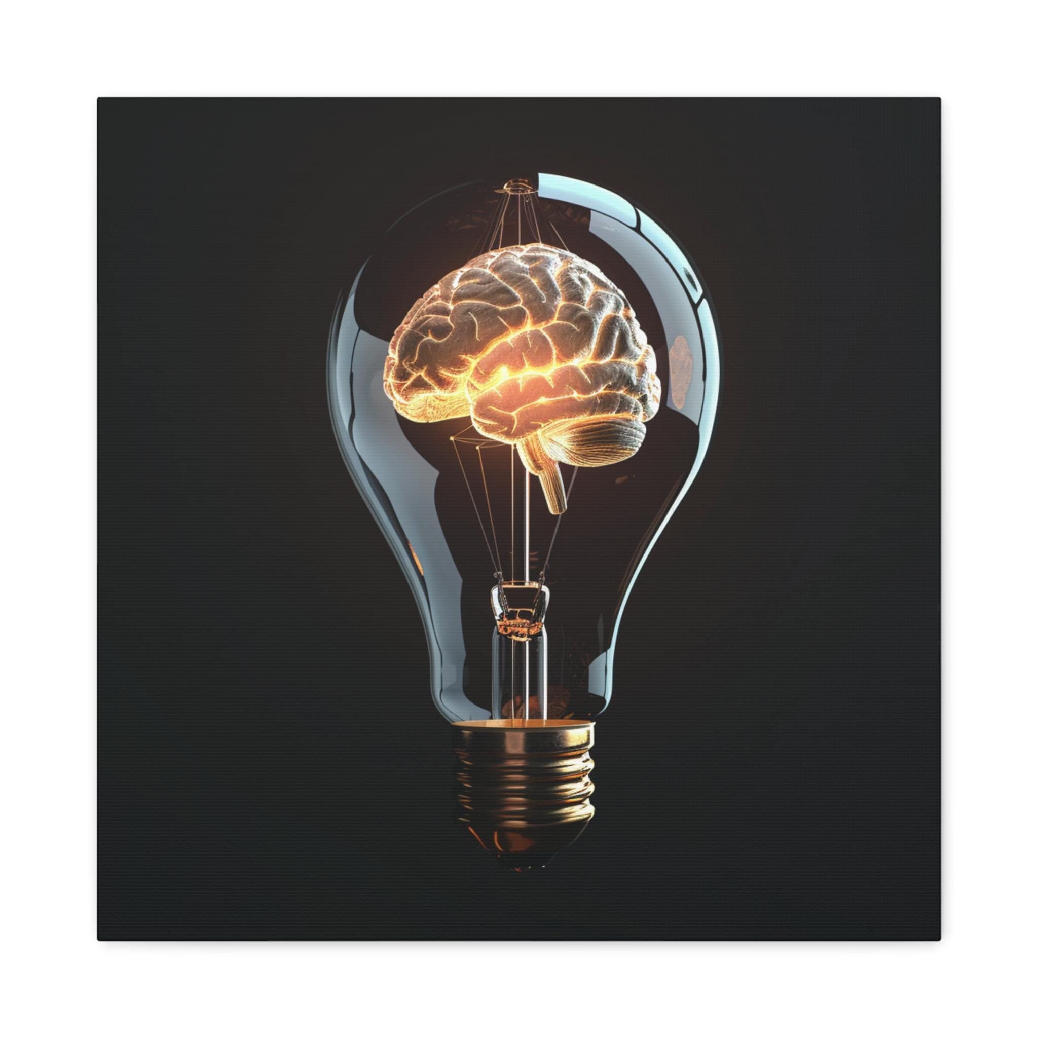 Brain Lighting up Inside Lightbulb, Creative Mind Illustration ...