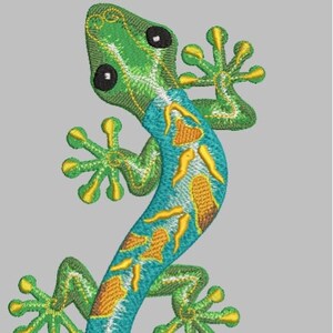 Gecko Lizard Machine Embroidery Design 3 Sizes - Etsy