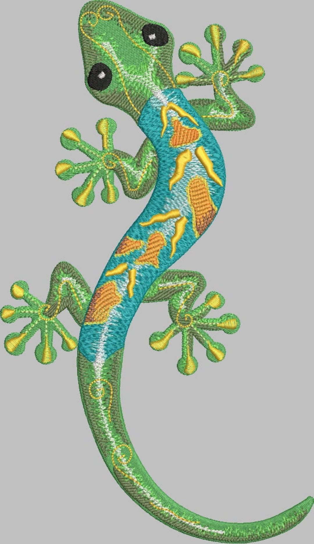 Gecko Lizard Machine Embroidery Design 3 Sizes - Etsy