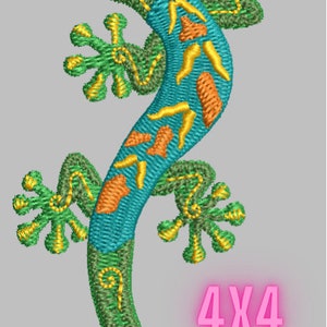 Gecko Lizard Machine Embroidery Design 3 Sizes - Etsy