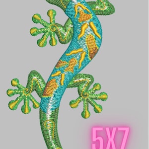 Gecko Lizard Machine Embroidery Design 3 Sizes - Etsy