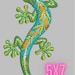 Gecko Lizard Machine Embroidery Design 3 Sizes - Etsy