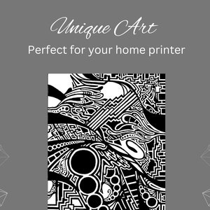 Wacky Printable Poster Quirky Monochrome Ink Drawing Print Hand Drawn ...