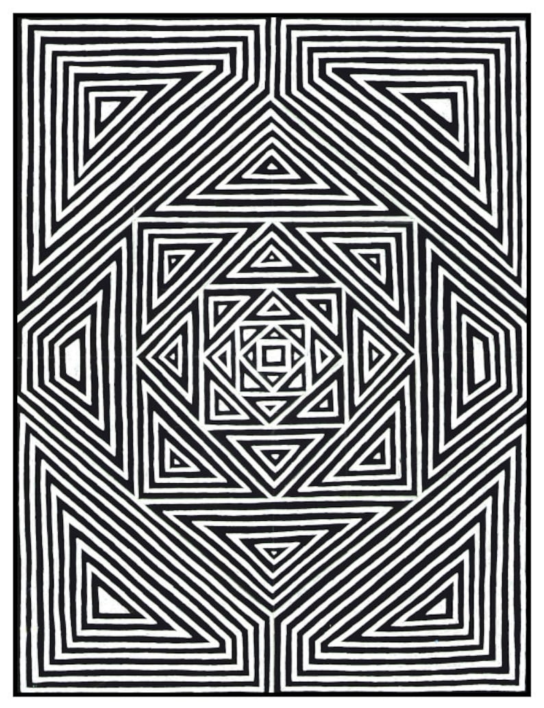 50 Geometric Adult Coloring Pages, Printable Coloring Bundle, Abstract ...