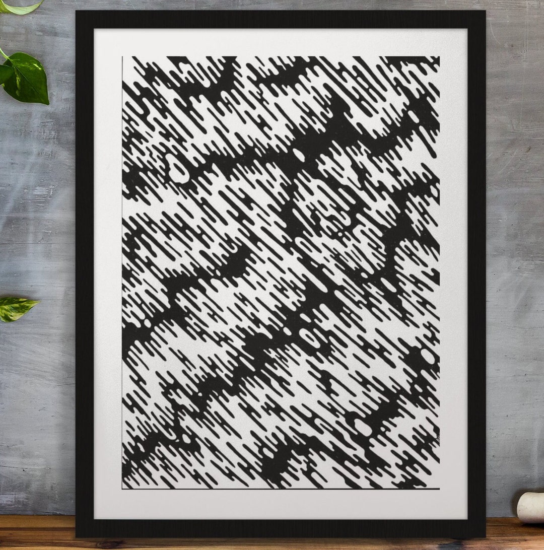 Weird Ink Drawing Printable Poster Wacky Black and White Abstract ...