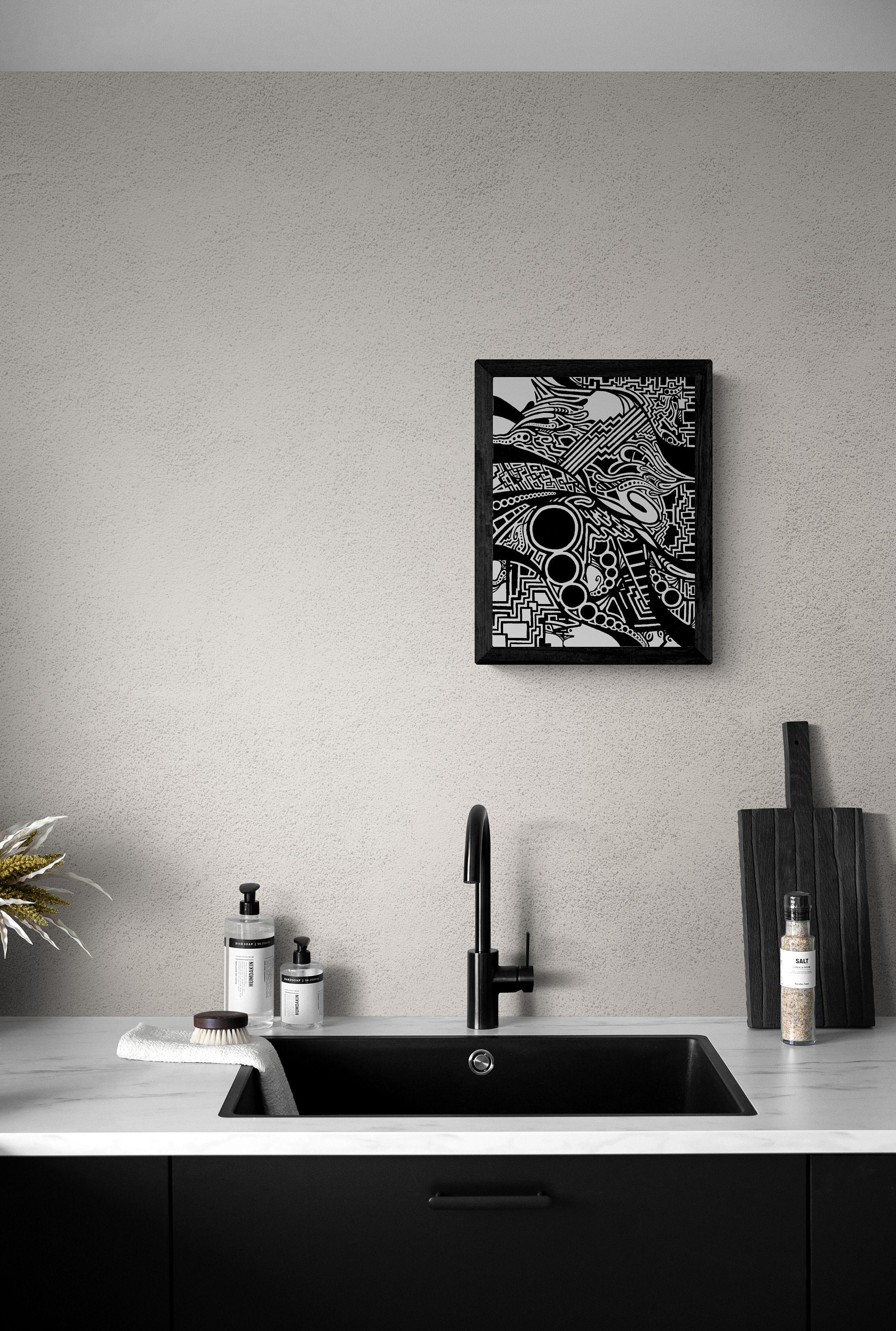 Wacky Printable Poster Quirky Monochrome Ink Drawing Print Hand Drawn ...
