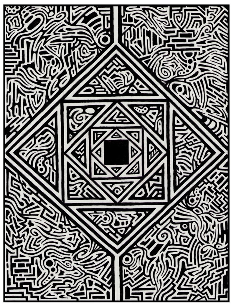 50 Geometric Adult Coloring Pages Printable Coloring Bundle Abstract ...