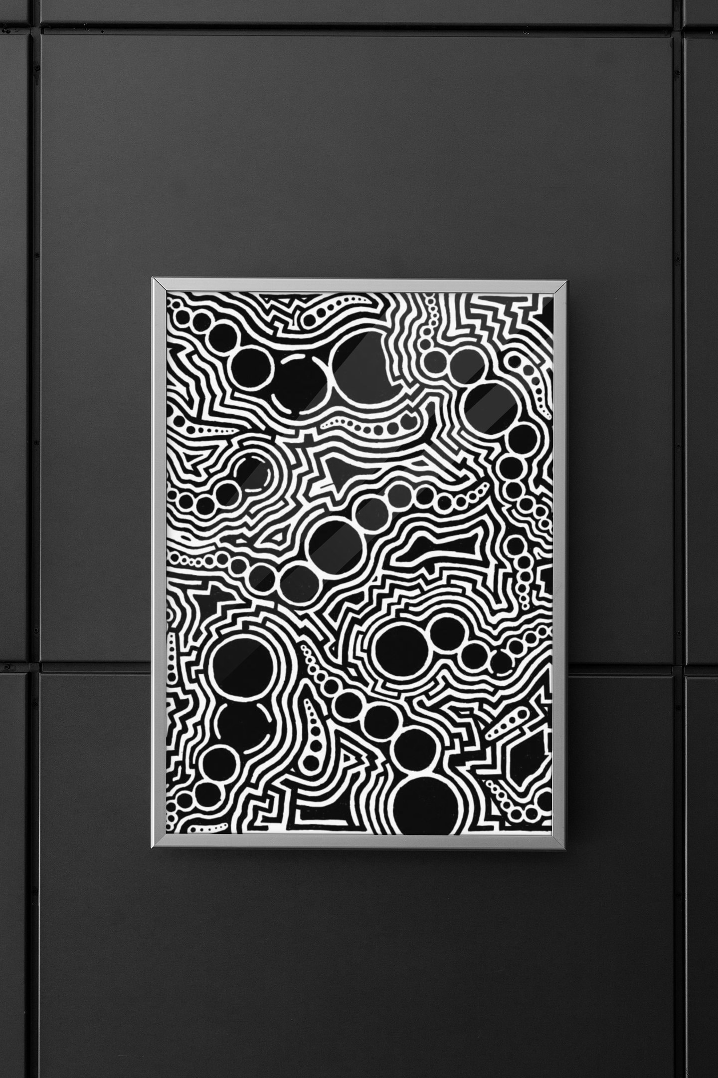 Wacky Dots Black and White Ink Drawing Digital Print Trippy Printable ...