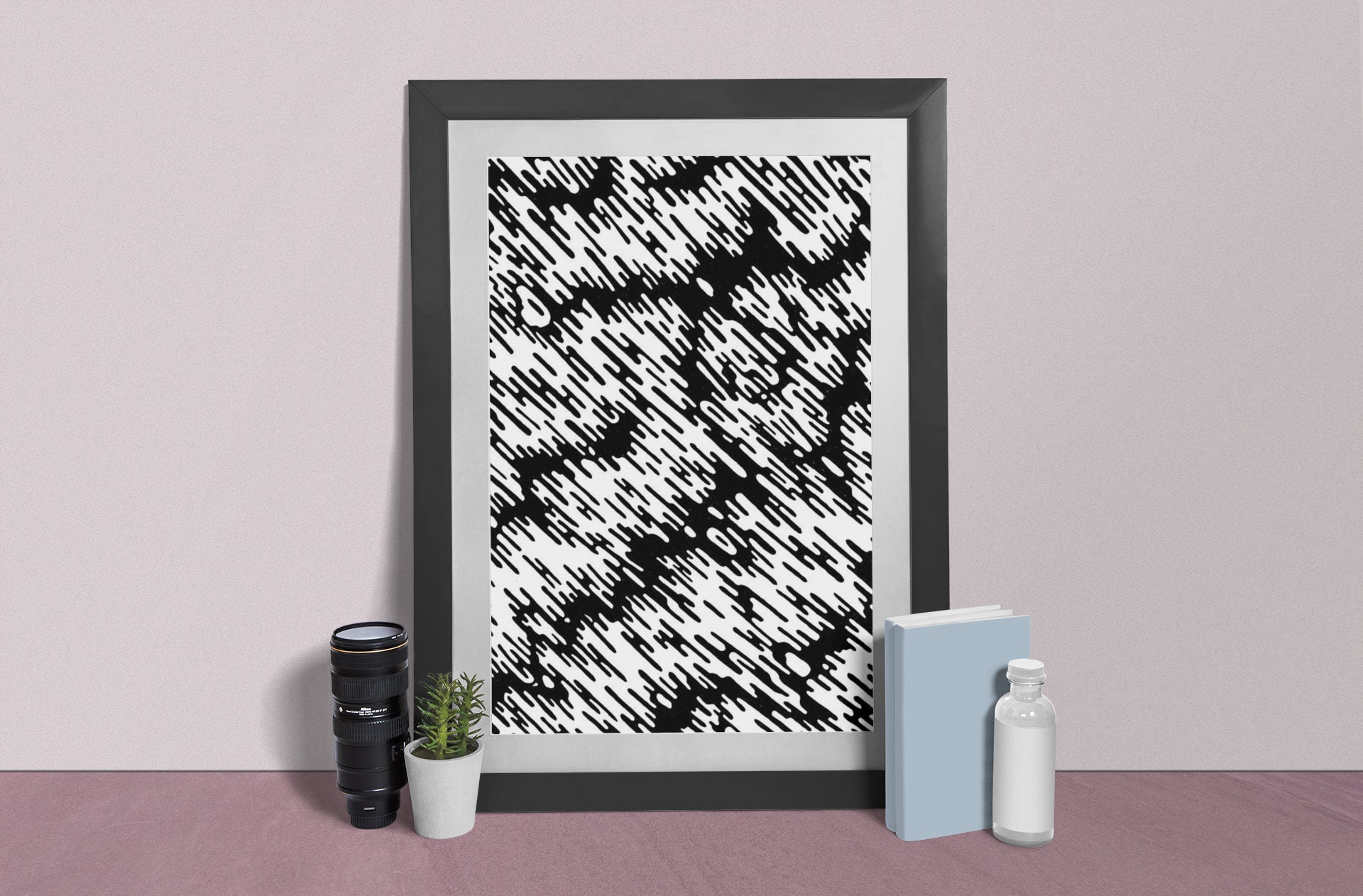 Weird Ink Drawing Printable Poster Wacky Black and White Abstract ...
