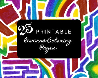25 Wacky Printable Reverse Coloring Pages Unique Abstract Activity Set ...