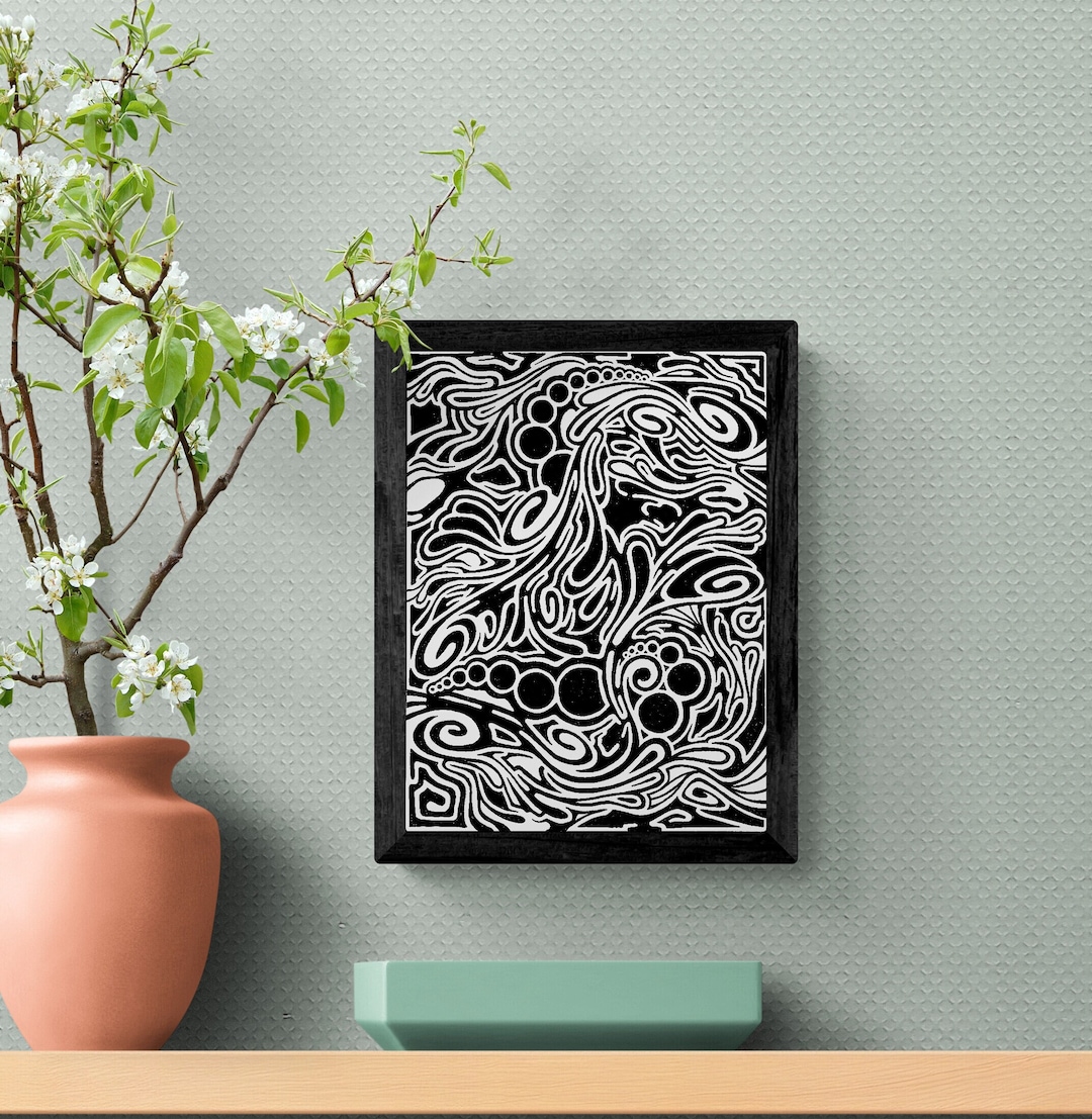 Abstract Swirls Printable Poster Mind Bending Spirals Ink Drawing Print ...