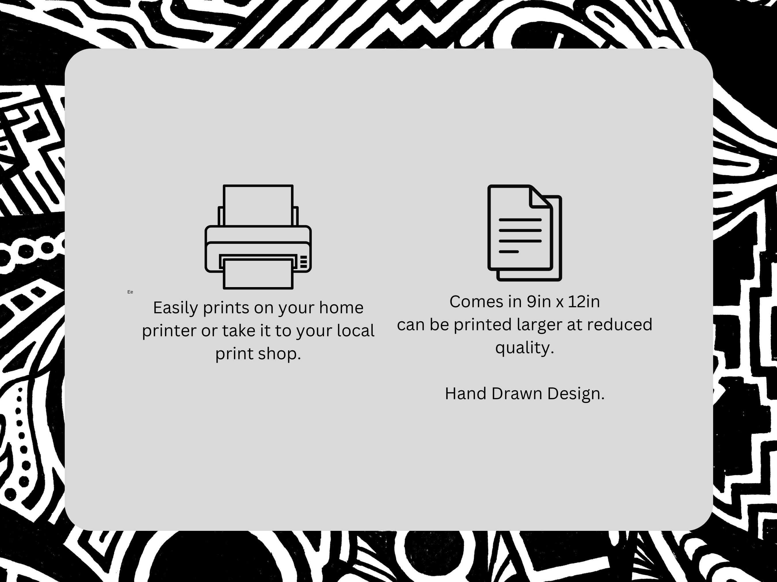 Wacky Printable Poster Quirky Monochrome Ink Drawing Print Hand Drawn ...