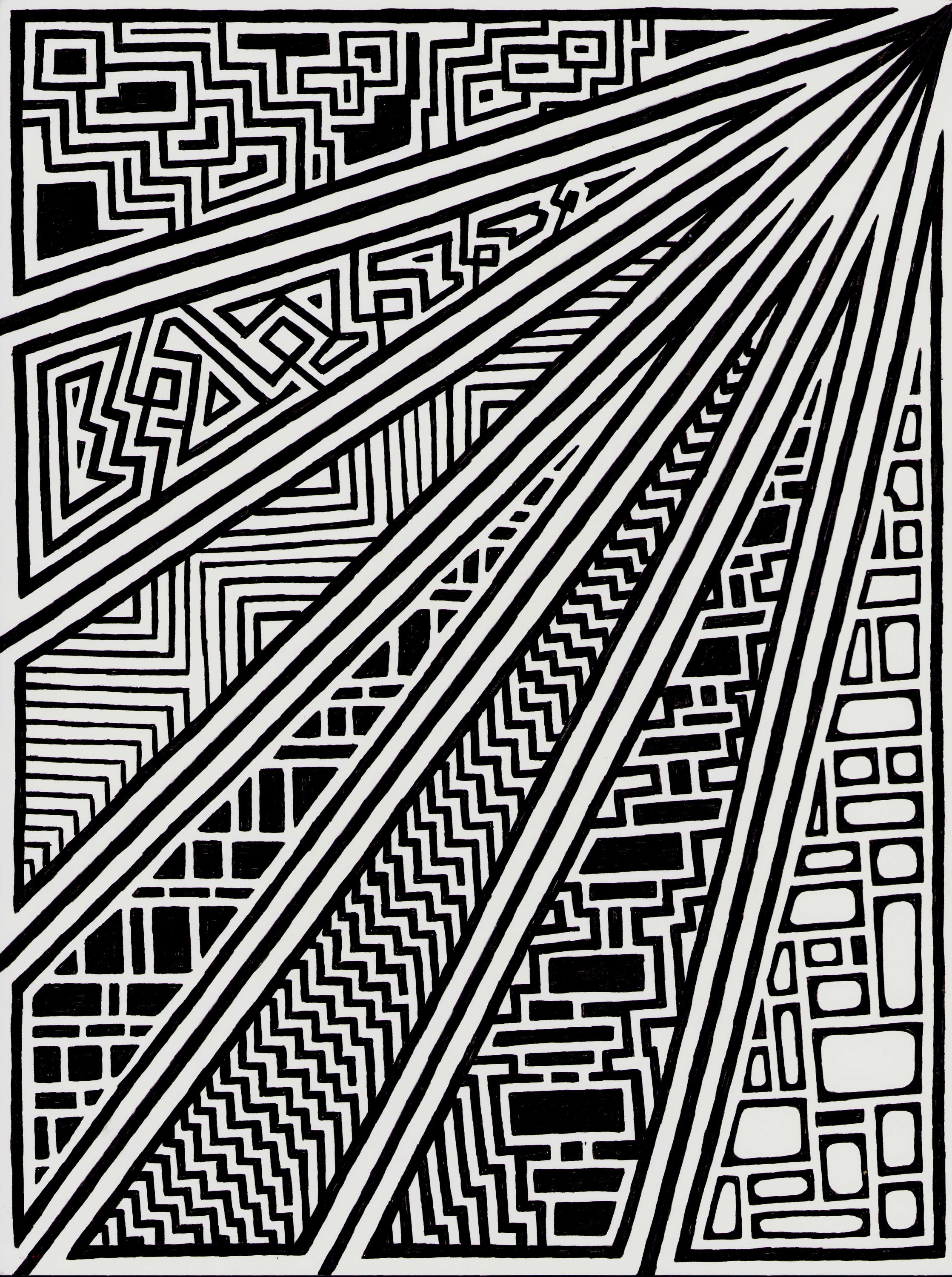 Geometric Ink Drawing Print Digital Download Wall Art - Etsy