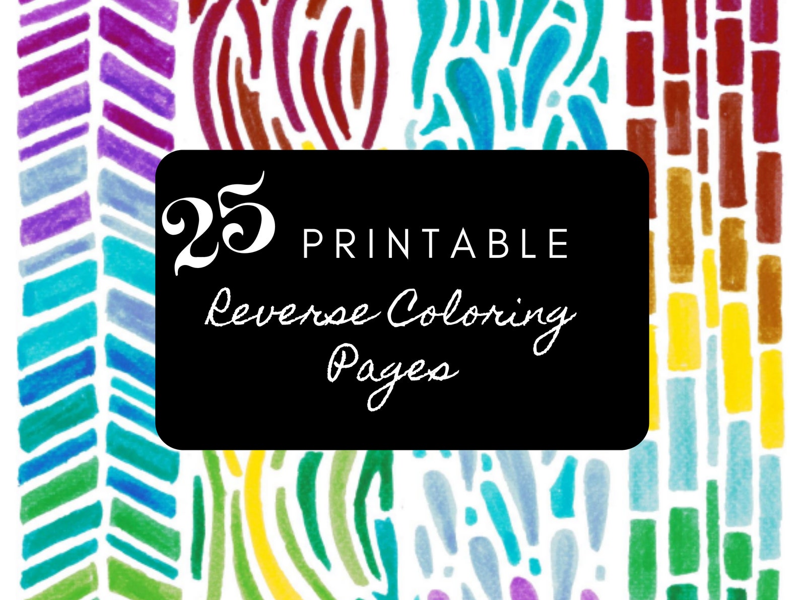 25 Wacky Printable Reverse Coloring Pages Unique Abstract Activity Set ...