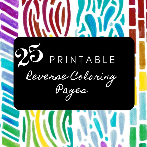 Printable Reverse Coloring Pages - Etsy