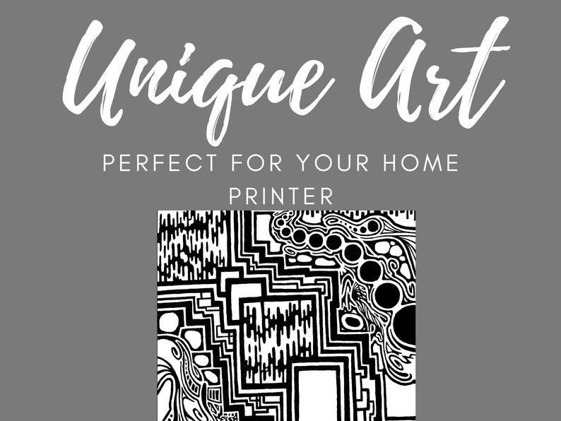 Wacky Weird Black and White Printable Wall Art Trippy Bizarre Digital ...