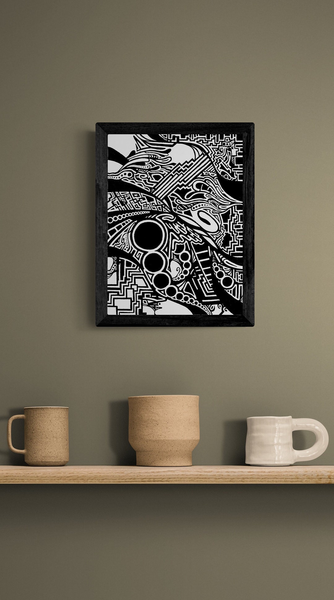 Wacky Printable Poster Quirky Monochrome Ink Drawing Print Hand Drawn ...