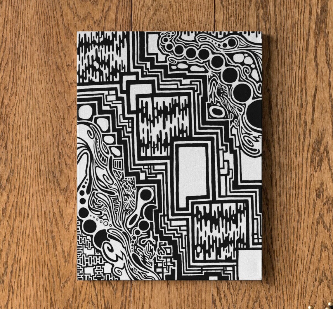 Wacky Weird Black and White Printable Wall Art Trippy Bizarre Digital ...