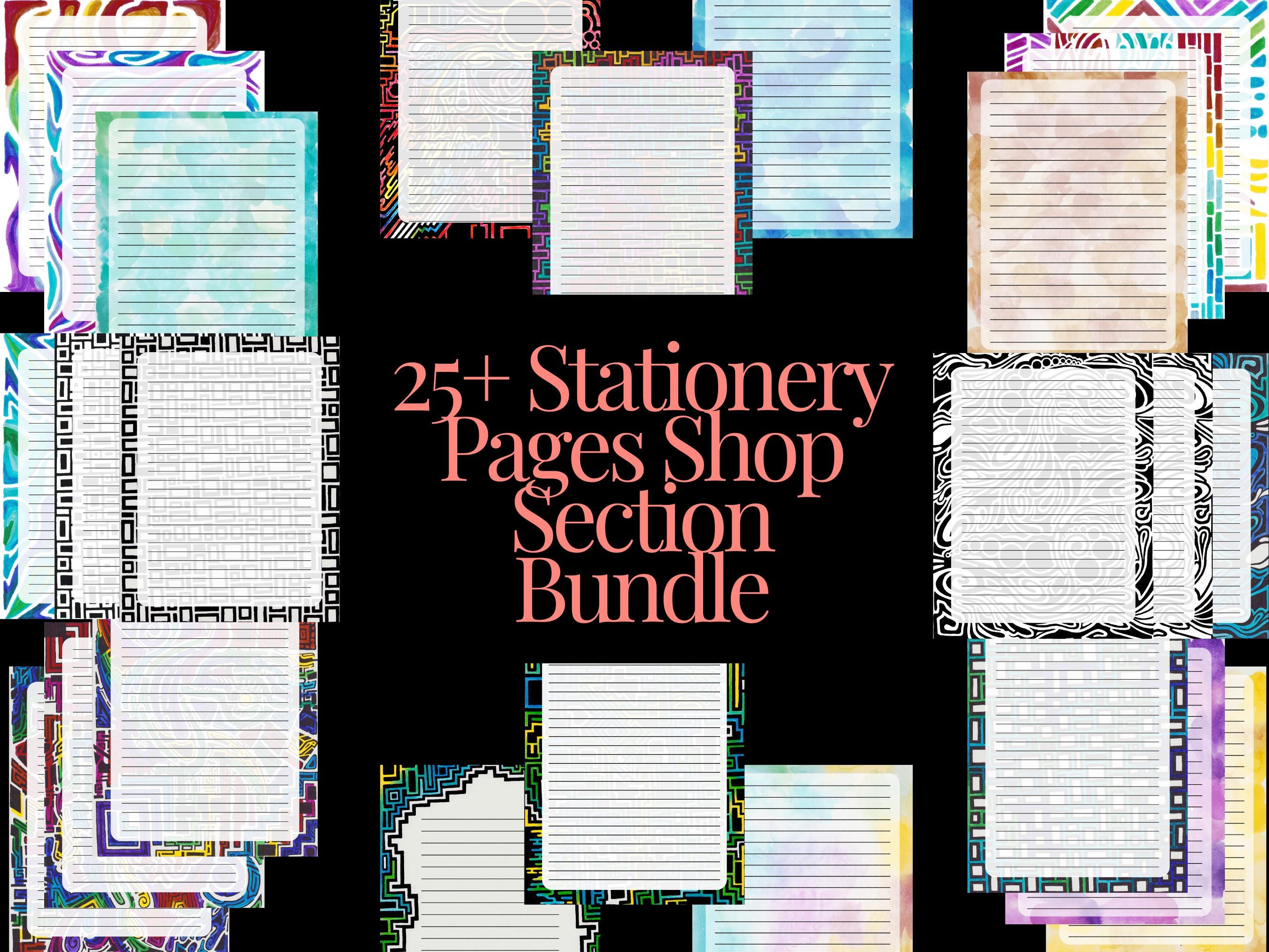 Shop Section Bundle Eclectic Printable Stationery Sets Wacky Digital ...