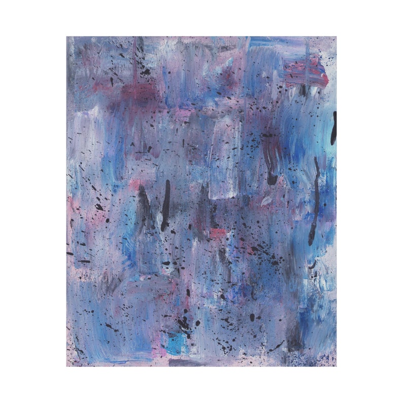 Purple and Blue Spring Style Abstract Art Print 9x11 Flower Inspired ...
