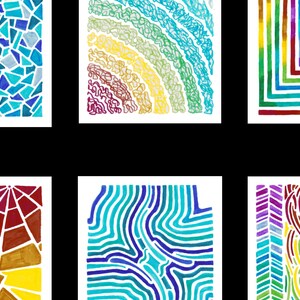 25 Wacky Printable Reverse Coloring Pages Unique Abstract Activity Set ...