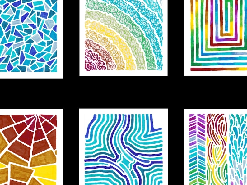 25 Wacky Printable Reverse Coloring Pages Unique Abstract Activity Set ...