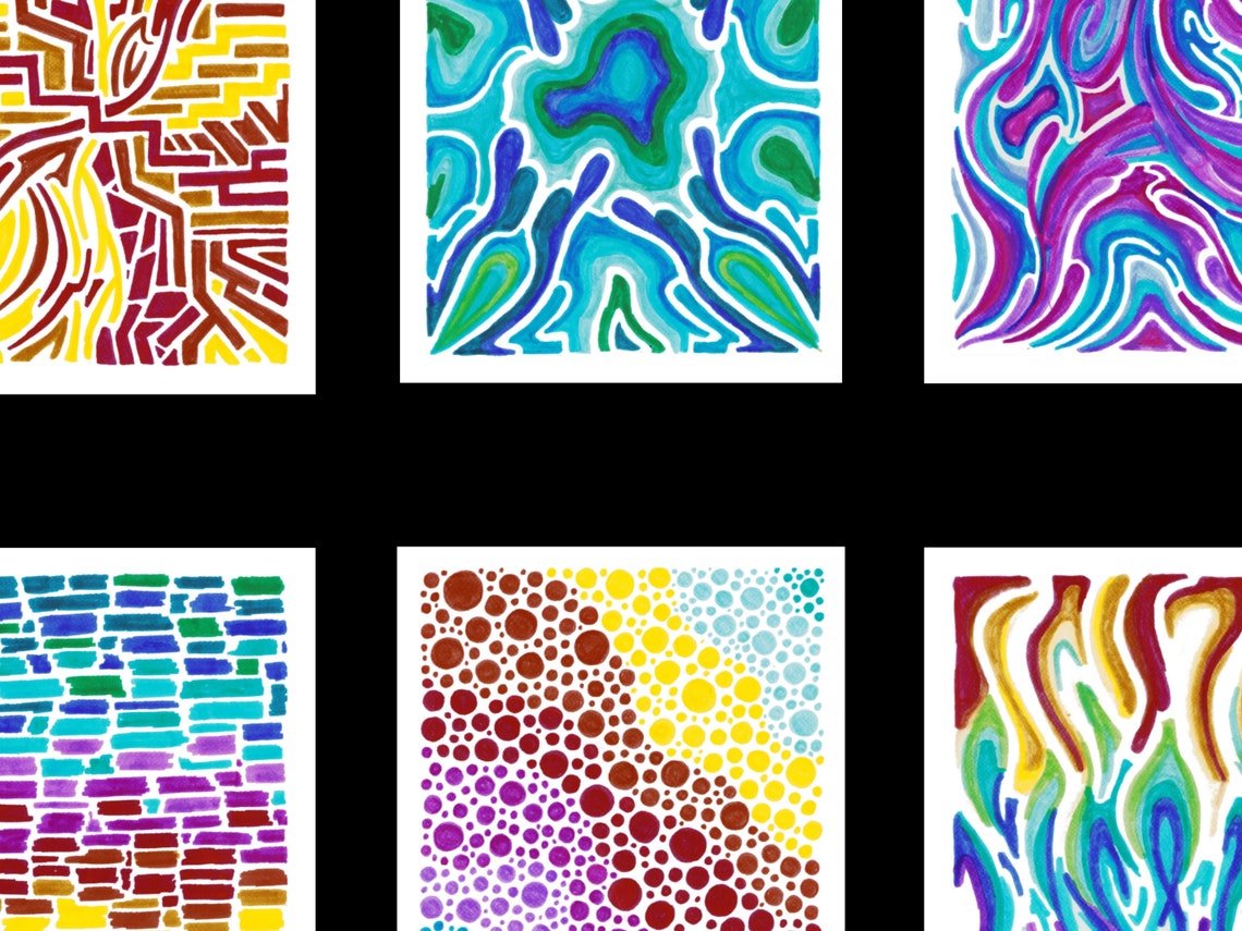 25 Wacky Printable Reverse Coloring Pages Unique Abstract Activity Set ...