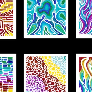 25 Wacky Printable Reverse Coloring Pages Unique Abstract Activity Set ...