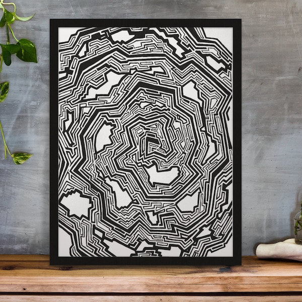 Wacky Printable Poster Quirky Monochrome Ink Drawing Print Hand Drawn ...